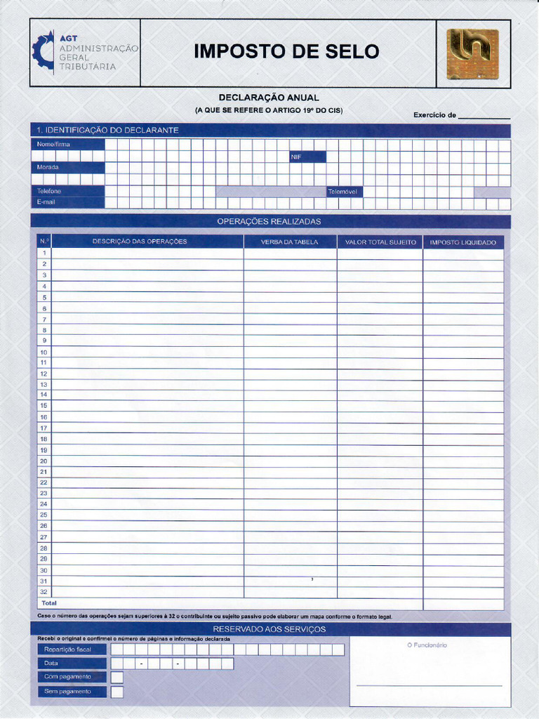 Imposto de Selo Declaracao Anual | PDF