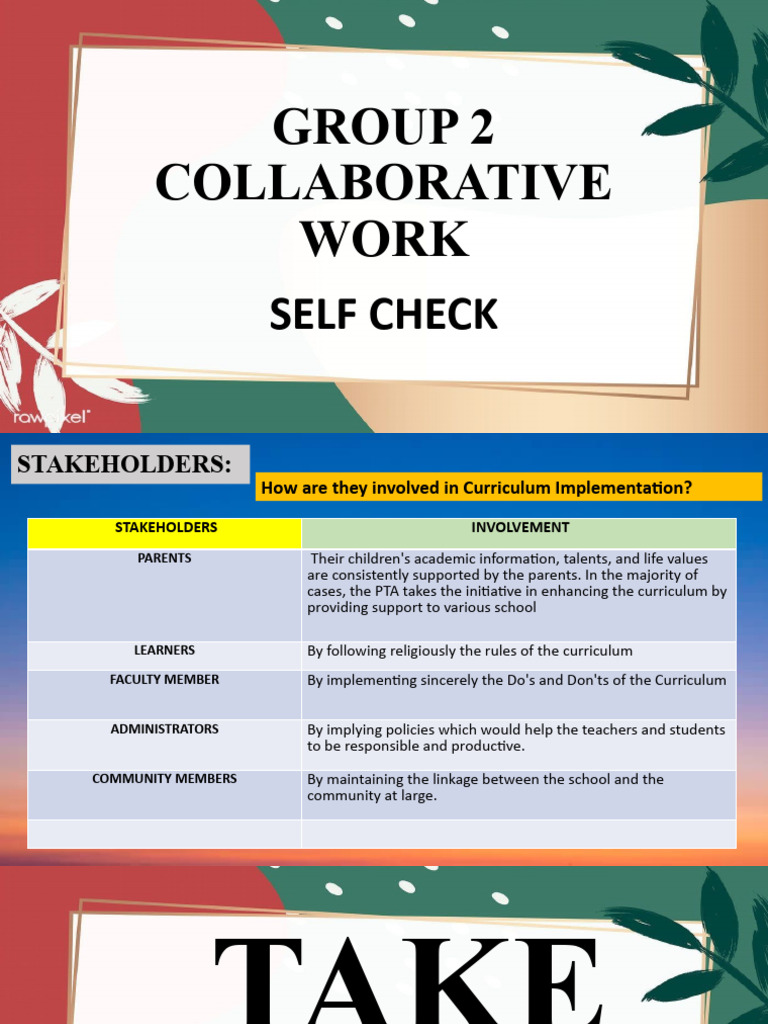 Stakeholder Roles in Curriculum Success | PDF | Curriculum | Behavior ...