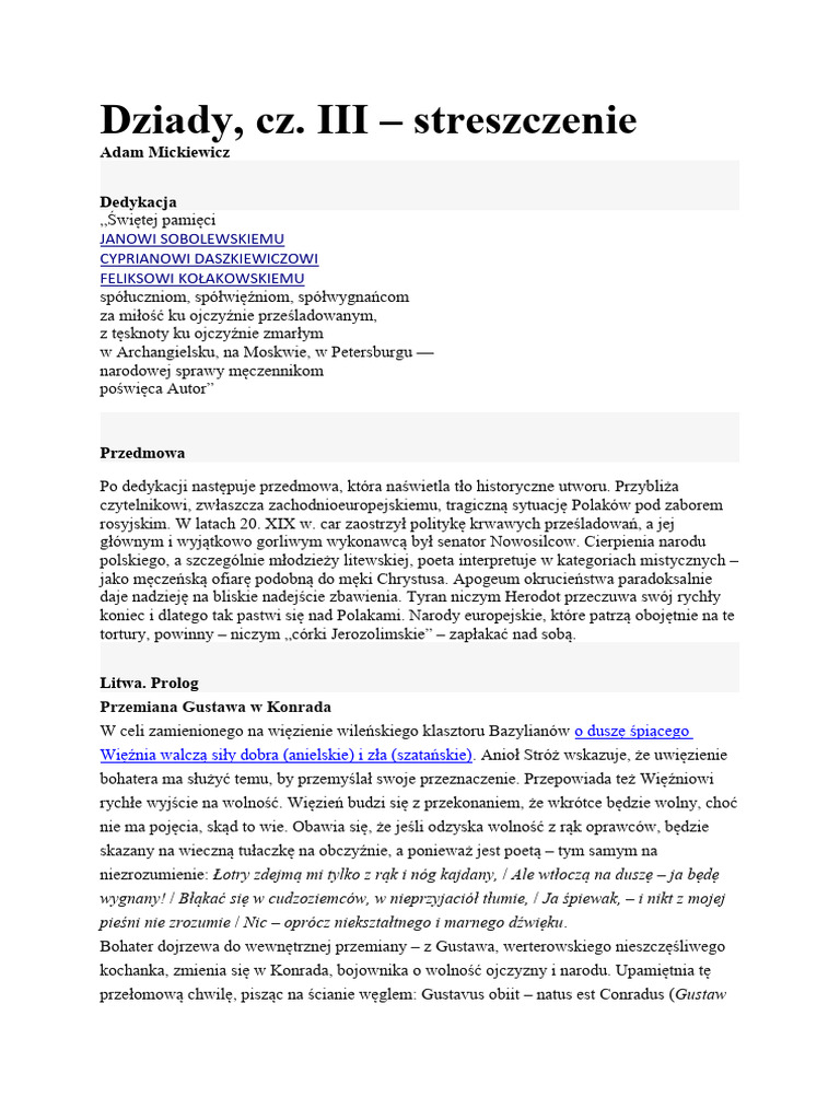 Dziady 1 | PDF