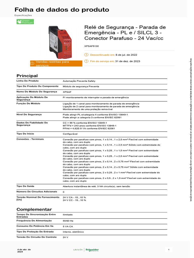 Schneider Electric - Preventa-XPS - XPSAF5130 | PDF | União Europeia ...