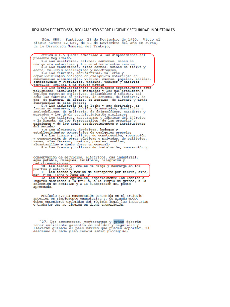Resumen Decreto 655 | PDF