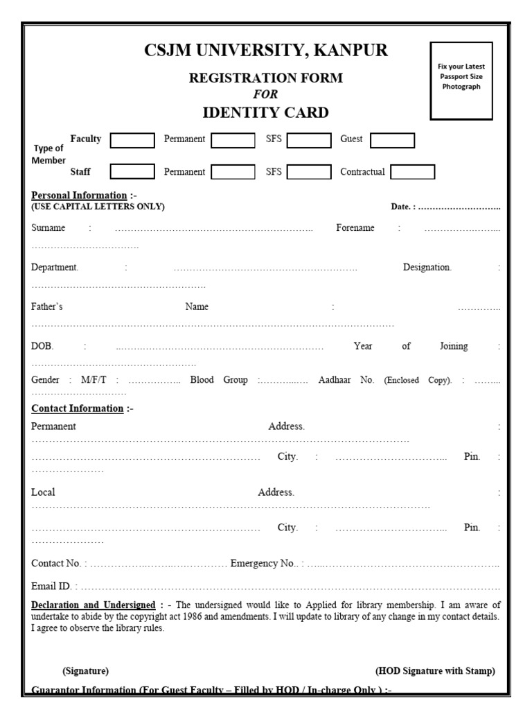 Faculty Identity-Card Form | PDF | Authentication | Privacy