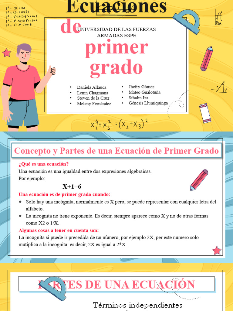 Exposicion Matemática | Descargar gratis PDF | Ecuaciones | Sistema de ecuaciones lineales