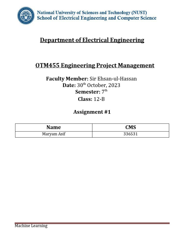 Engineering Project Management Assignment | PDF | Change Management ... Engineering Project Management Assignment | PDF | Change Management ...