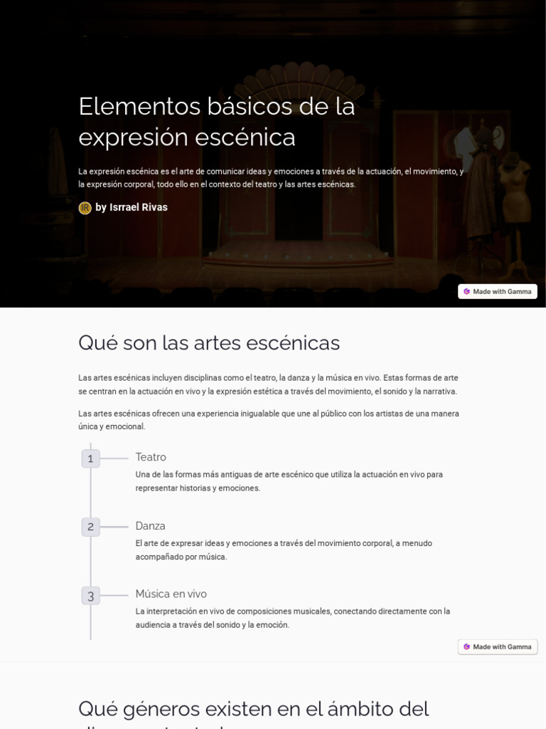 Elementos Basicos de La Expresion Escenica | PDF | Teatro | Las emociones