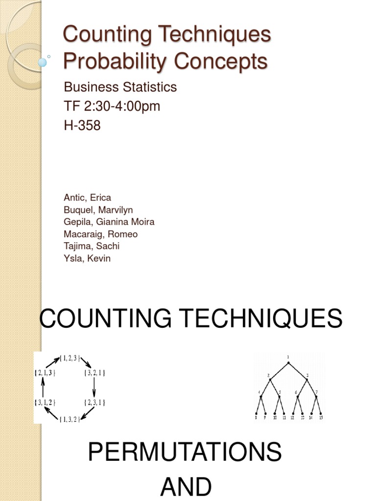 Counting Techniques and Probability Concepts | PDF | Permutation | Teaching Mathematics