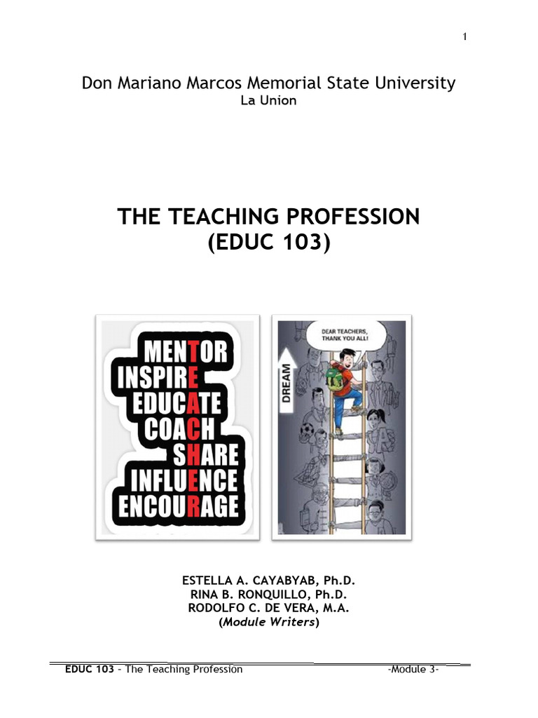MODULE 7 Educ 103 Edited | PDF | Teachers | Professional Development