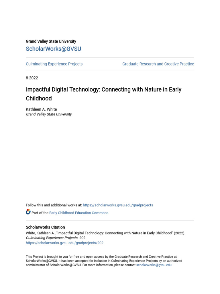 Impactful Digital Technology - Connecting With Nature in Early ...