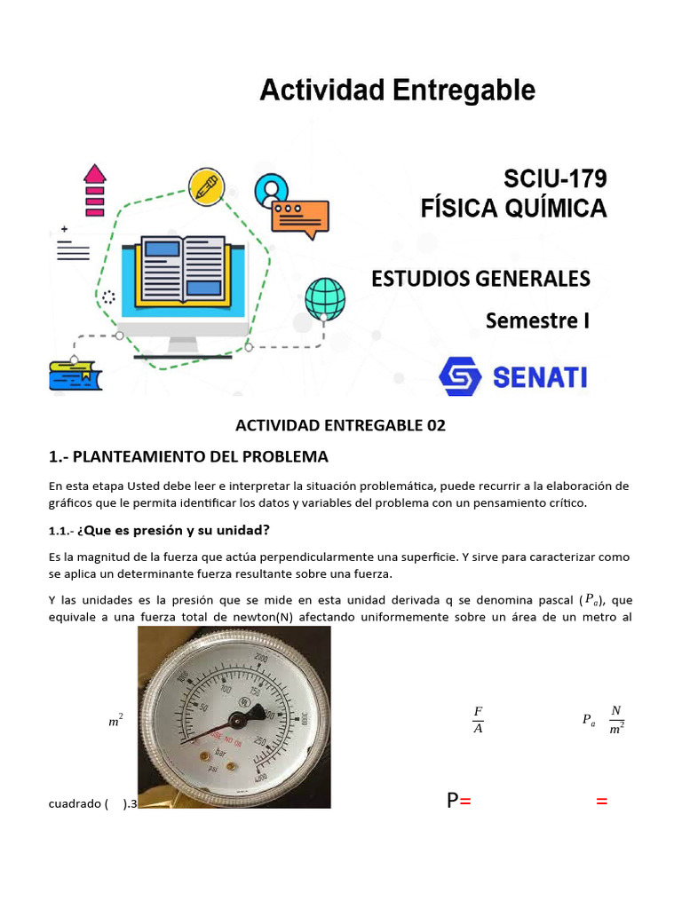 Entregable 2 de Fisica y Quimica | PDF | Pascal (Unidad) | Fuerza