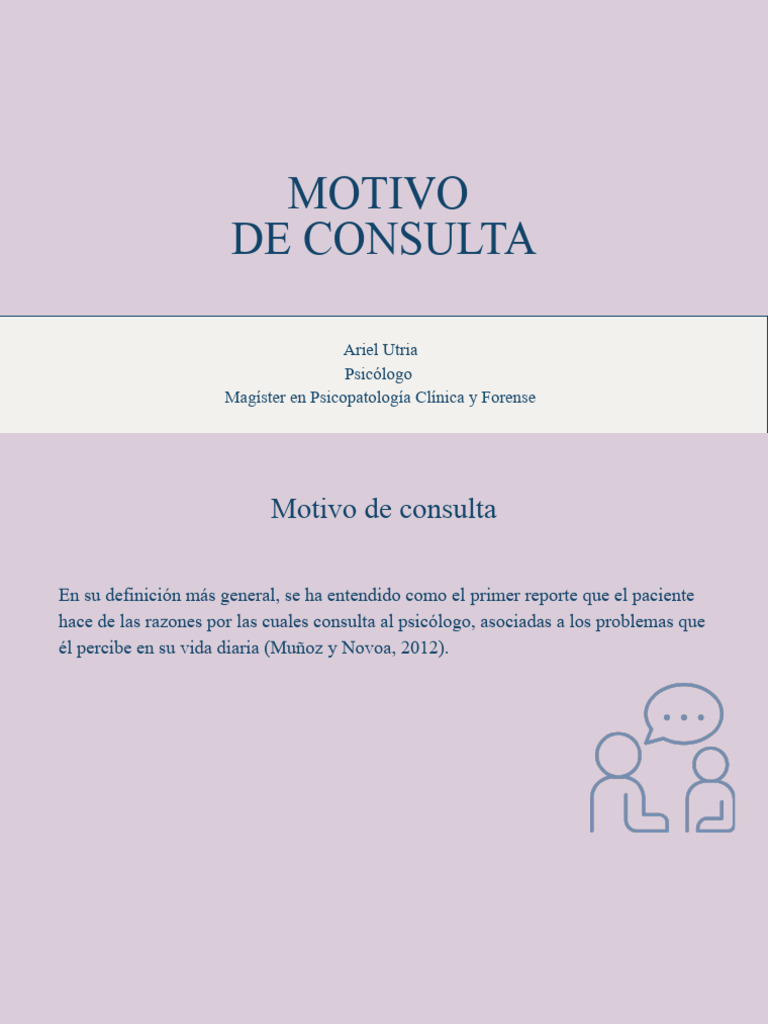 Motivo de Consulta | PDF | Comportamiento | Mente inconsciente