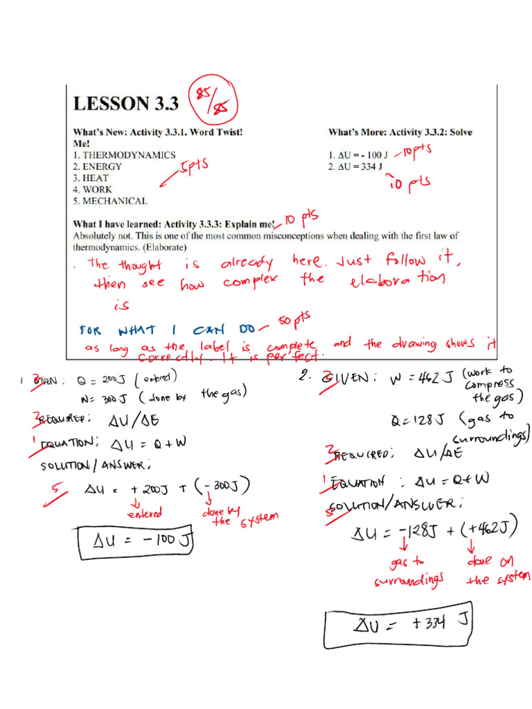 Key 1st Law of Thermodynamics | PDF