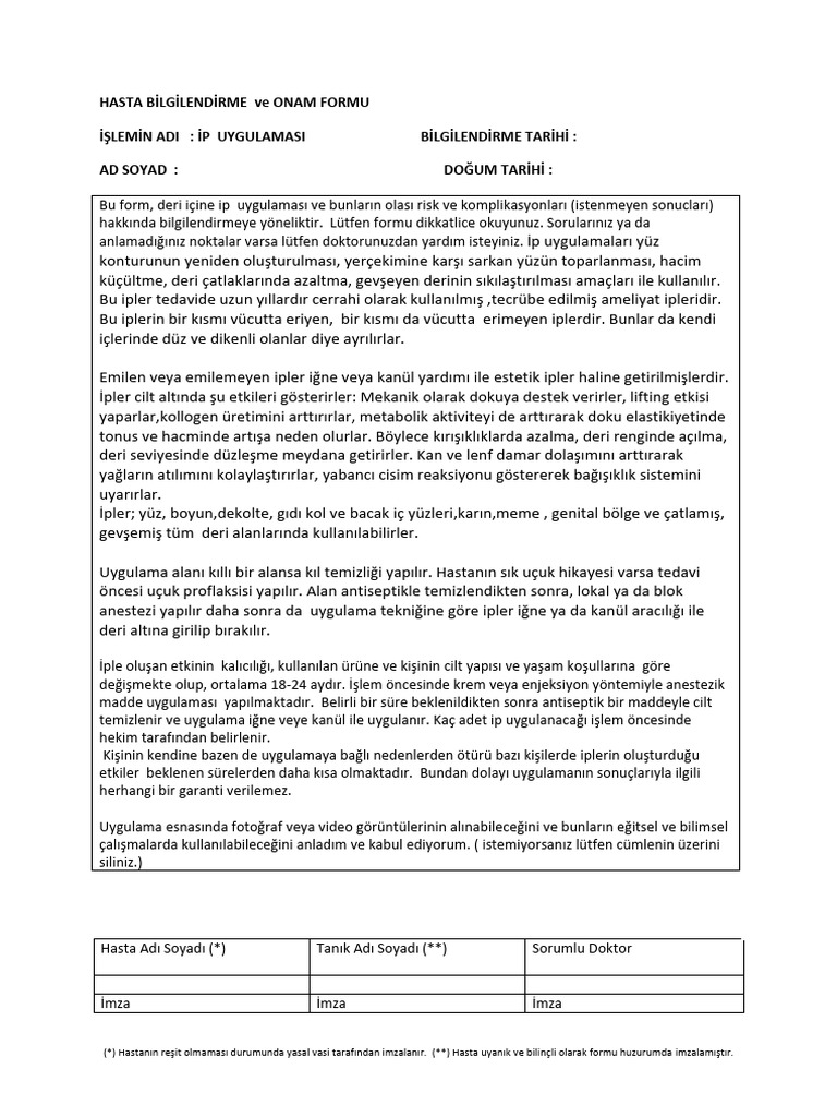Ip - Uygulamasi - Onam FORMU | PDF