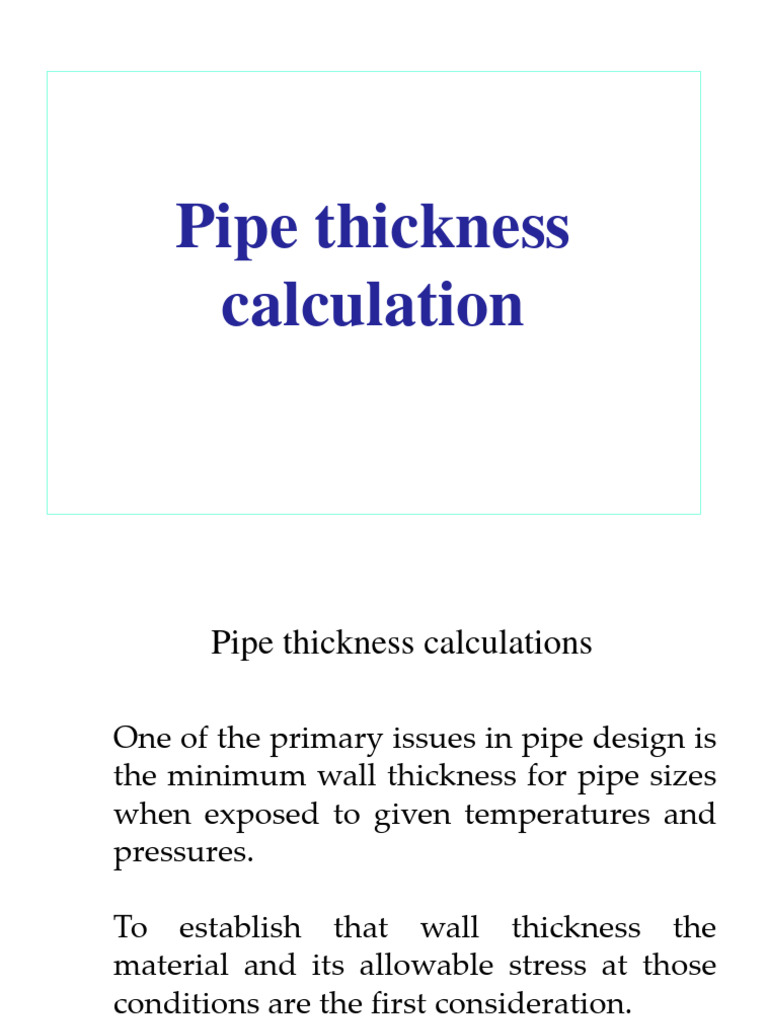 Pipe Thickness Calculation Guide | PDF