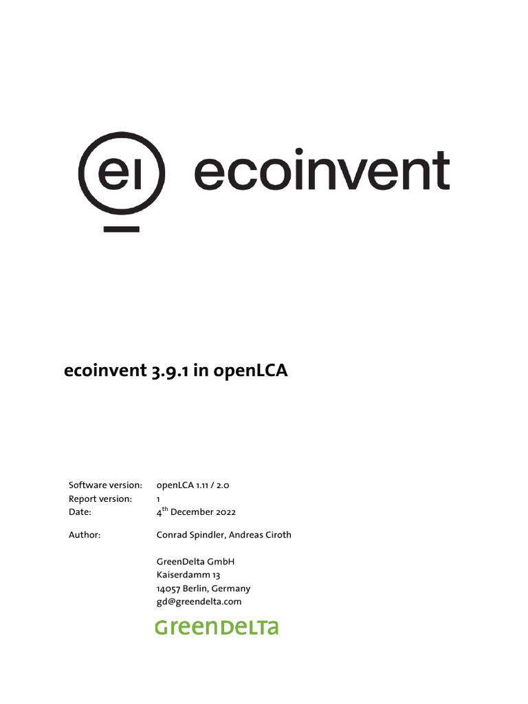 Ecoinvent 3 9 in openLCA | PDF | Life Cycle Assessment | Databases