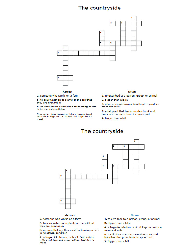 Countryside Crossword | PDF