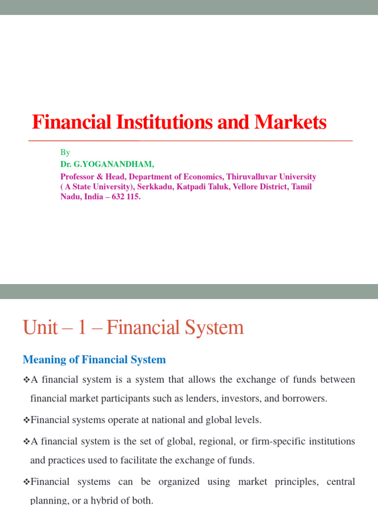 Financial Intitutions and Markets | PDF | Financial Markets | Derivative (Finance)