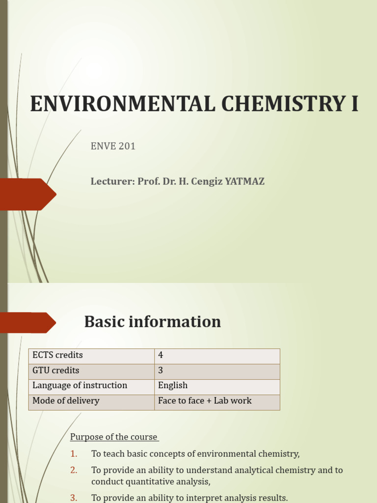ENVE 201 Tanıtım | PDF | Titration | Chemistry
