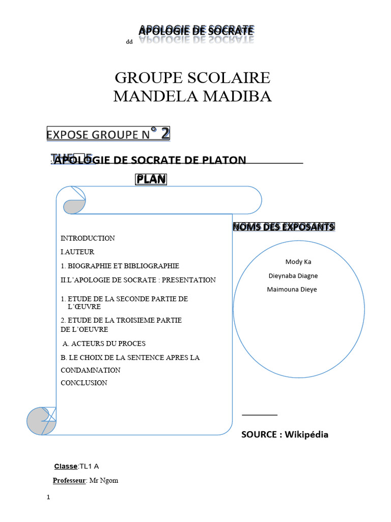 Apologie de Socrate : Analyse et Biographie | PDF | Socrate | Platon