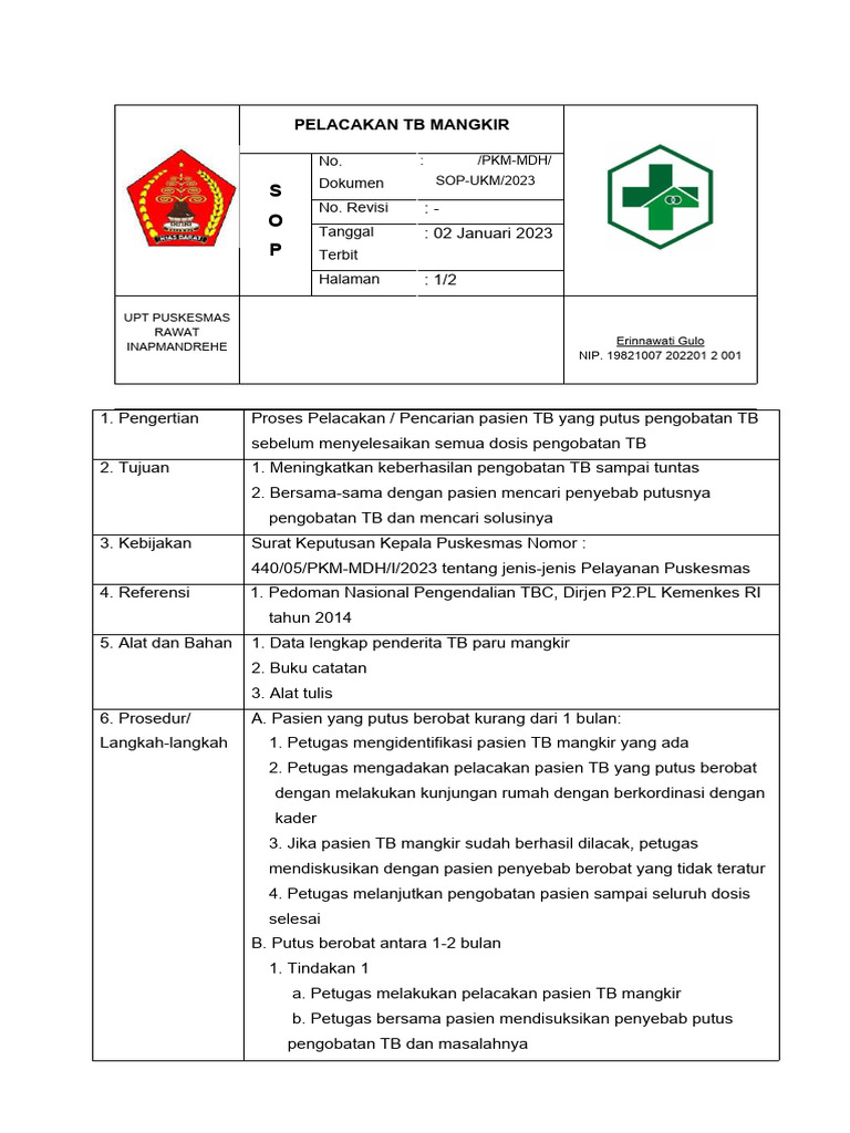 Sop Mangkir | PDF