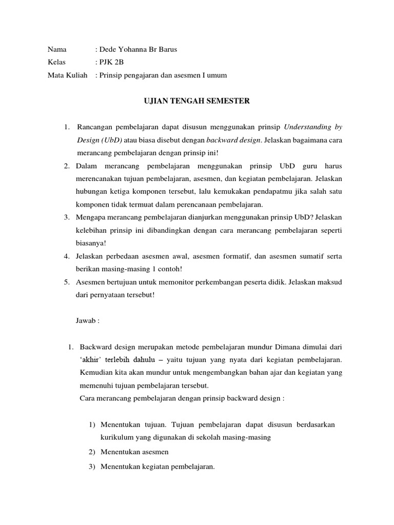 Uts Asesmen | PDF | Seni | Pengembangan Diri