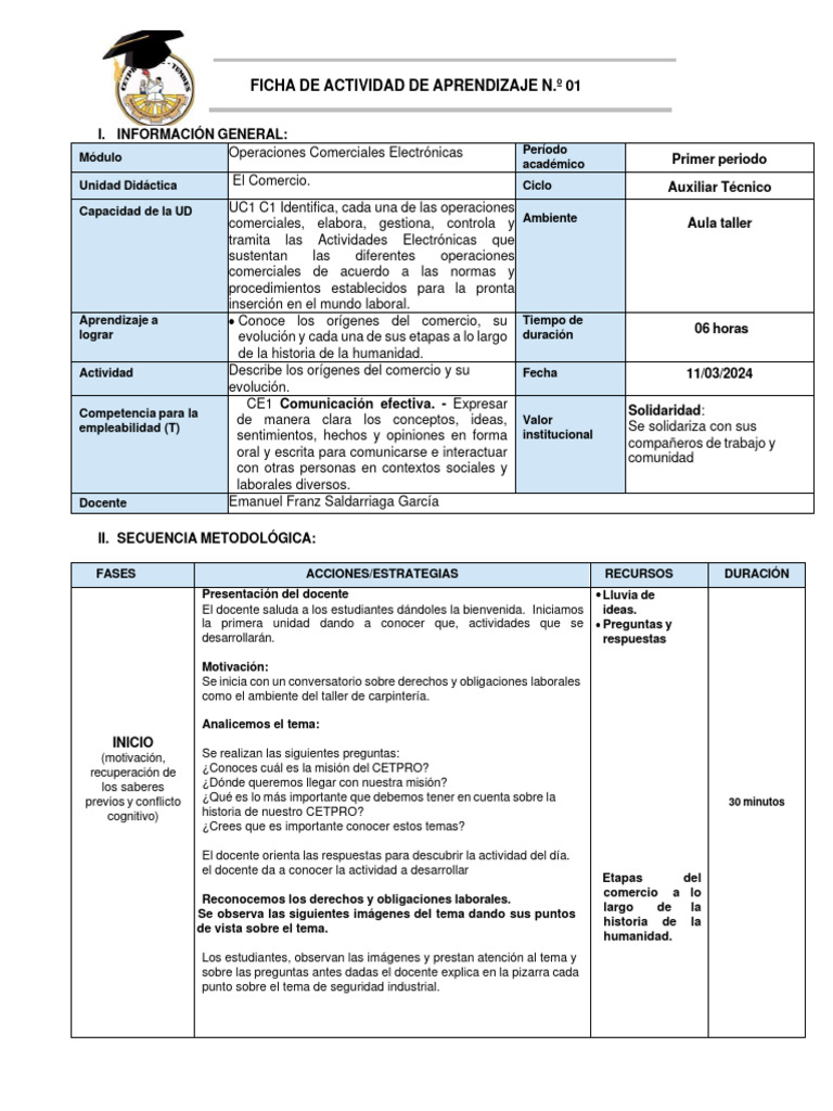 Ficha de Aprendizaje 01 Al 02 | PDF | Evaluación | Metacognición