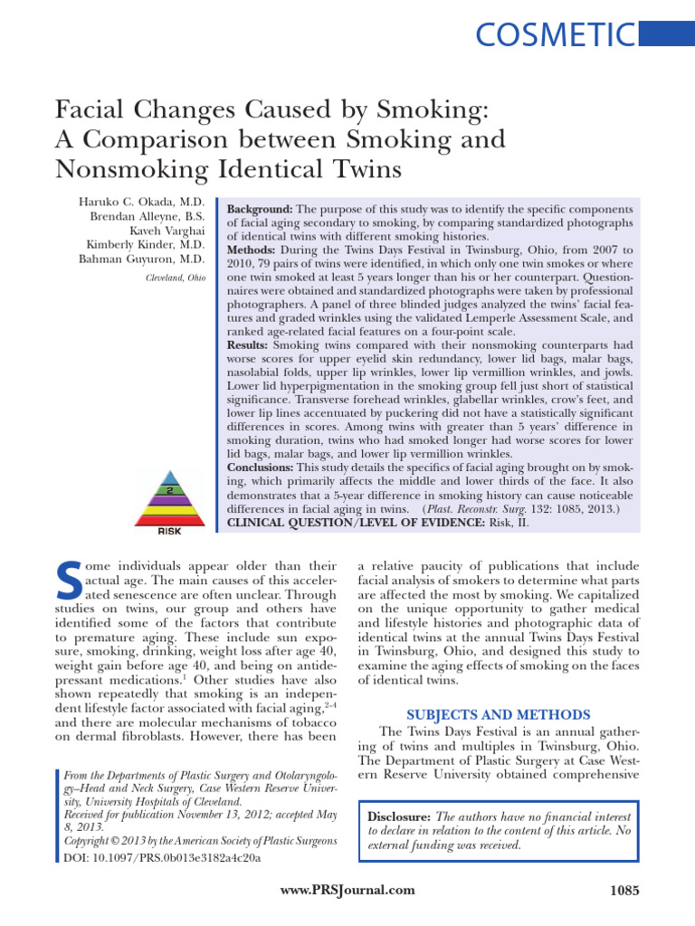 Facial Changes Caused by Smoking | PDF | Tobacco Smoking | Addiction