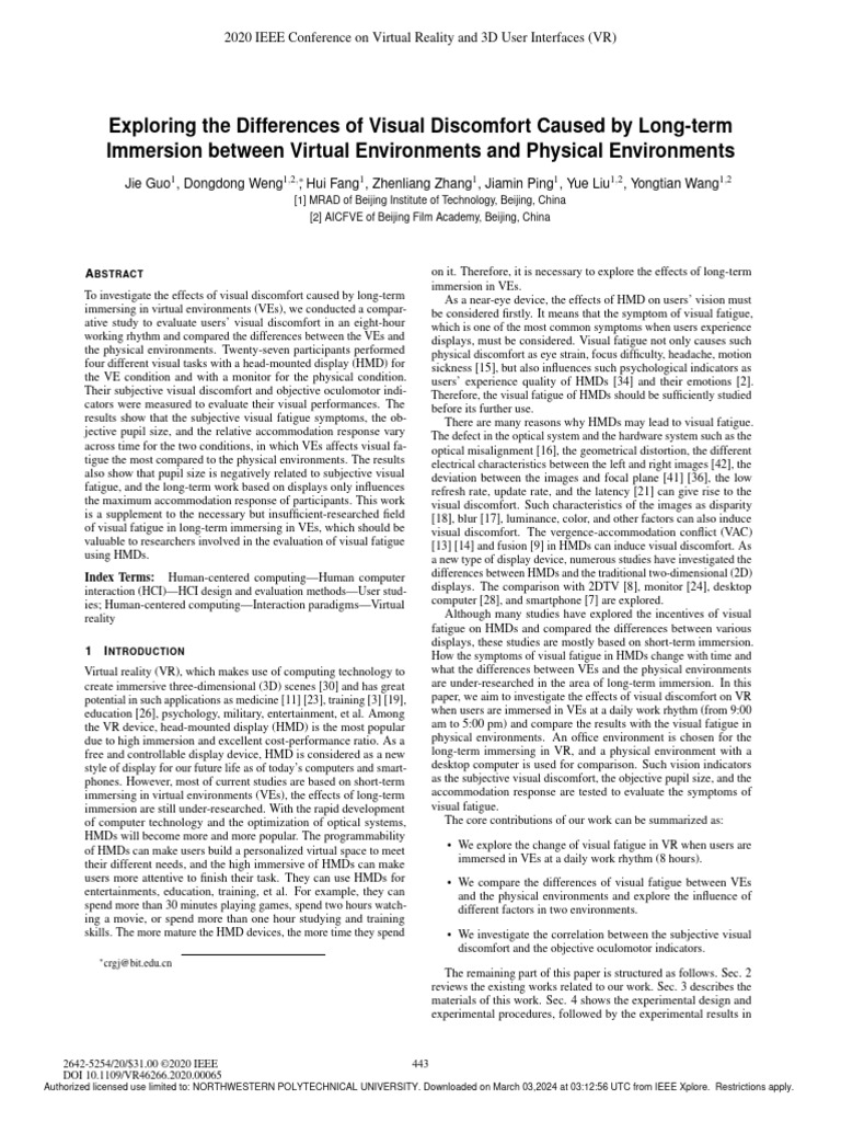 Exploring The Differences of Visual Discomfort Caused by Long-Term ...