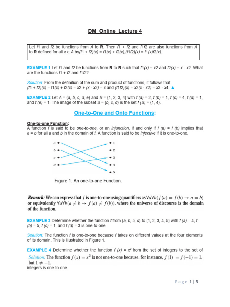 DM Online Lecture 4 | PDF | Function (Mathematics) | Algebra