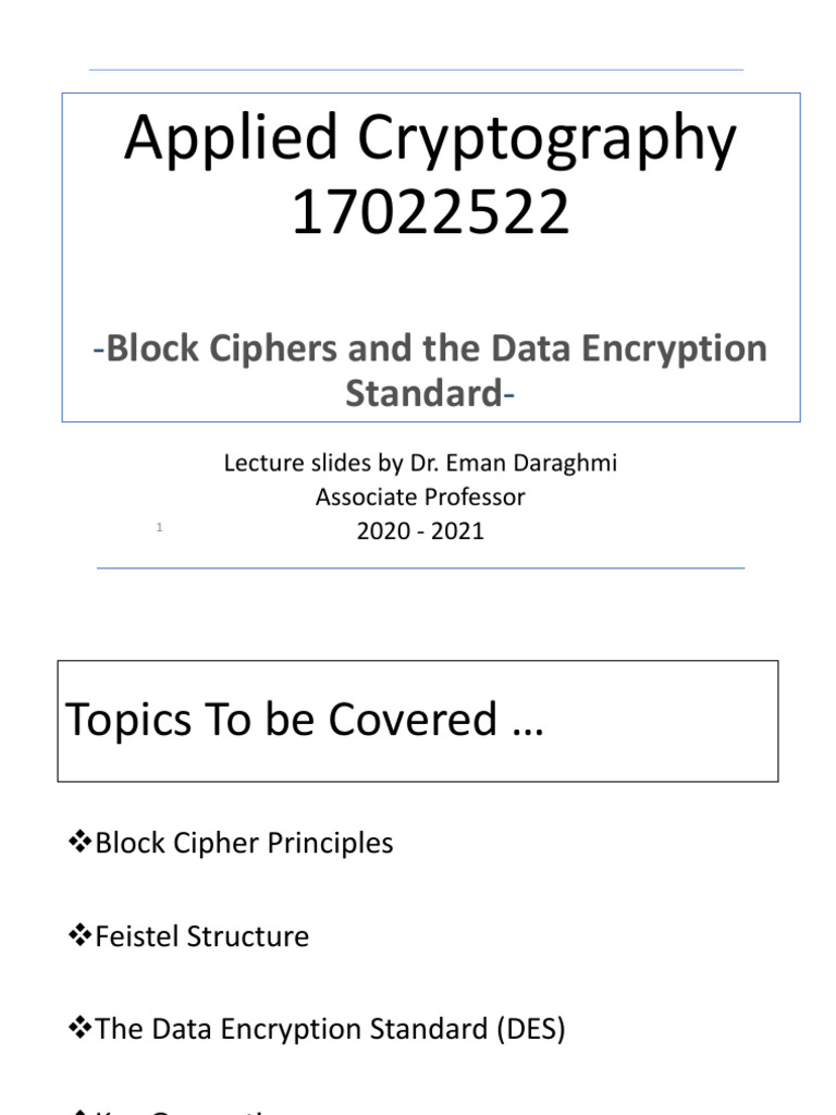 Lec 4 | PDF | Cipher | Cryptography