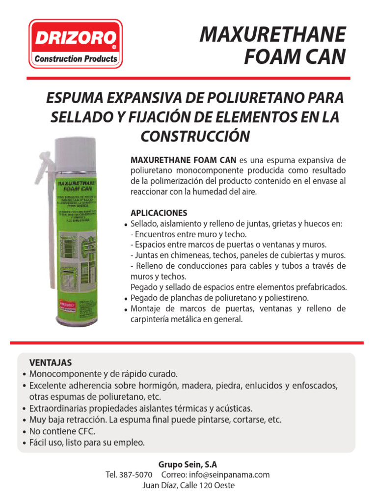 Volante Maxurethane Foam Can | PDF