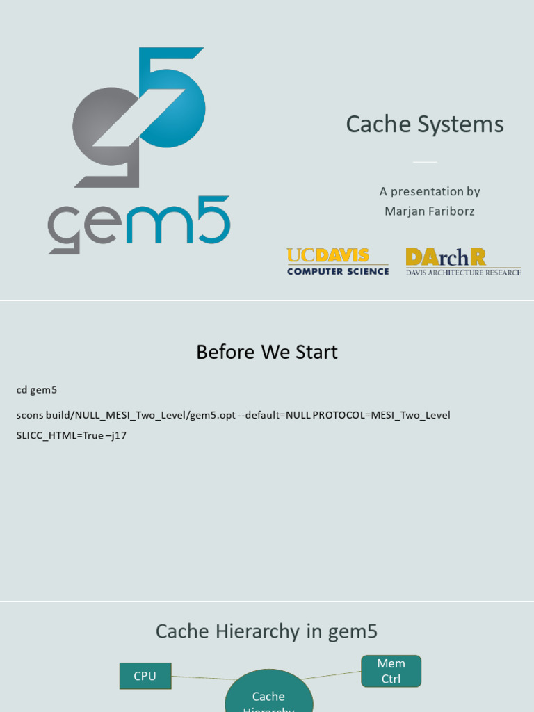 Using Gem5 04 Gem5 Caches Tutorial | PDF | Cpu Cache | Computer Architecture