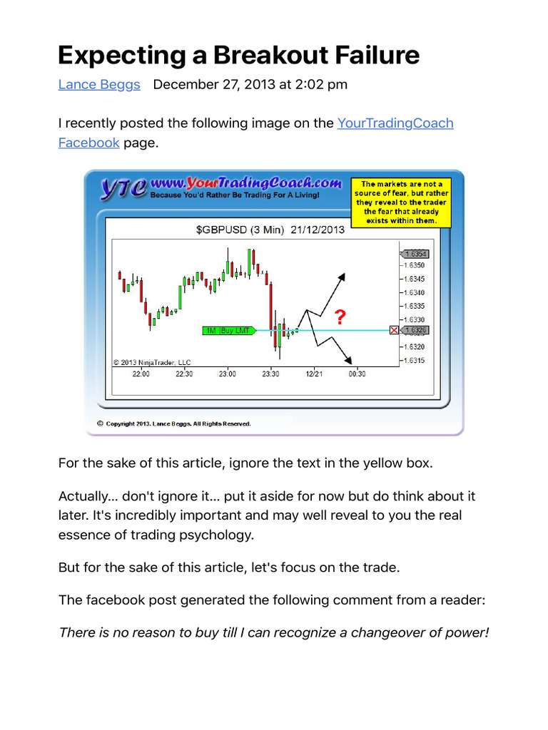 Breakout Failure Trading Strategy | PDF | Market Trend
