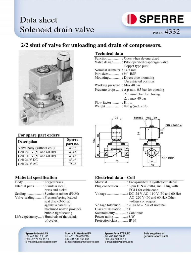 Valvula Compresor Sperre | PDF | Valve | Electrical Engineering