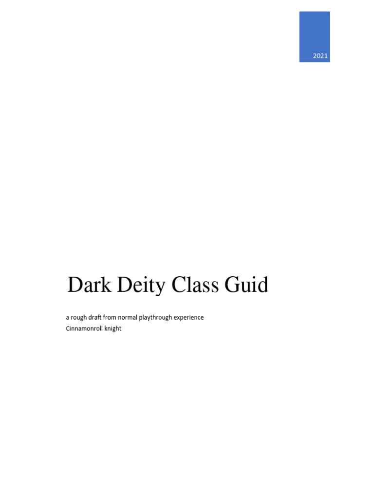 Dark Deity Class Guide | PDF | Magician (Fantasy)