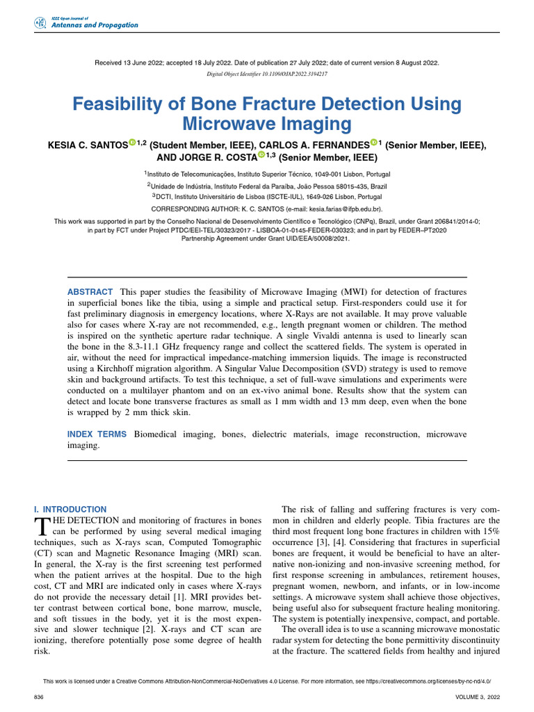 Feasibility of Bone Fracture Detection Using Microwave Imaging | PDF | Medical Imaging | Ct Scan