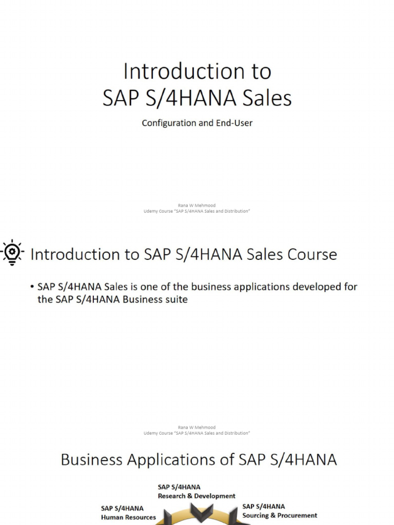 SAP S4HANA Sales and Distribution - Section | PDF | Sap Se