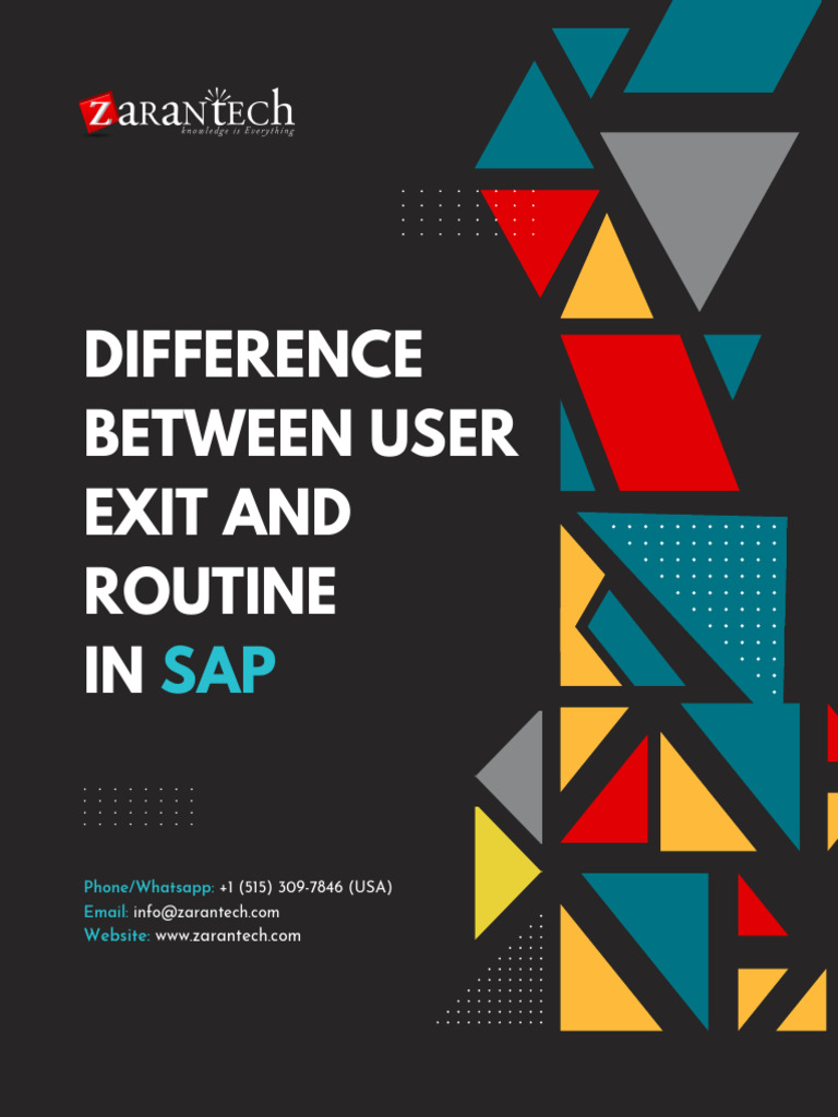 Difference Between User Exit and Routine in SAP | PDF | Menu (Computing) | Parameter (Computer ...