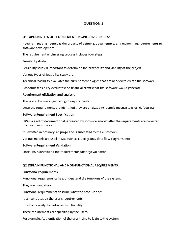 Question 1 | PDF | Software Development Process | Systems Thinking