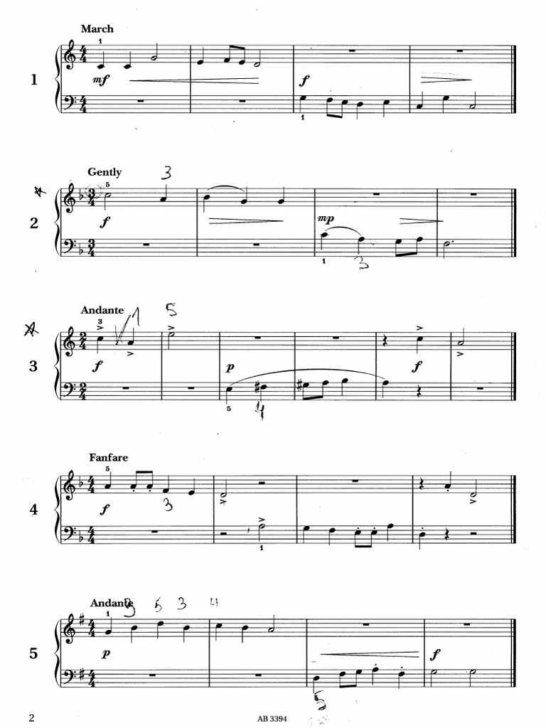 Sight Reading Grade 1 | PDF
