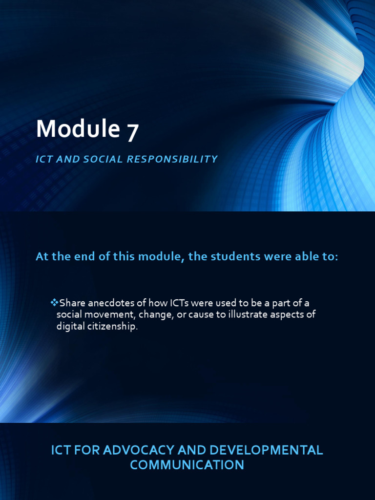 ICT and Social Responsibility | PDF | Mass Media | Telephone