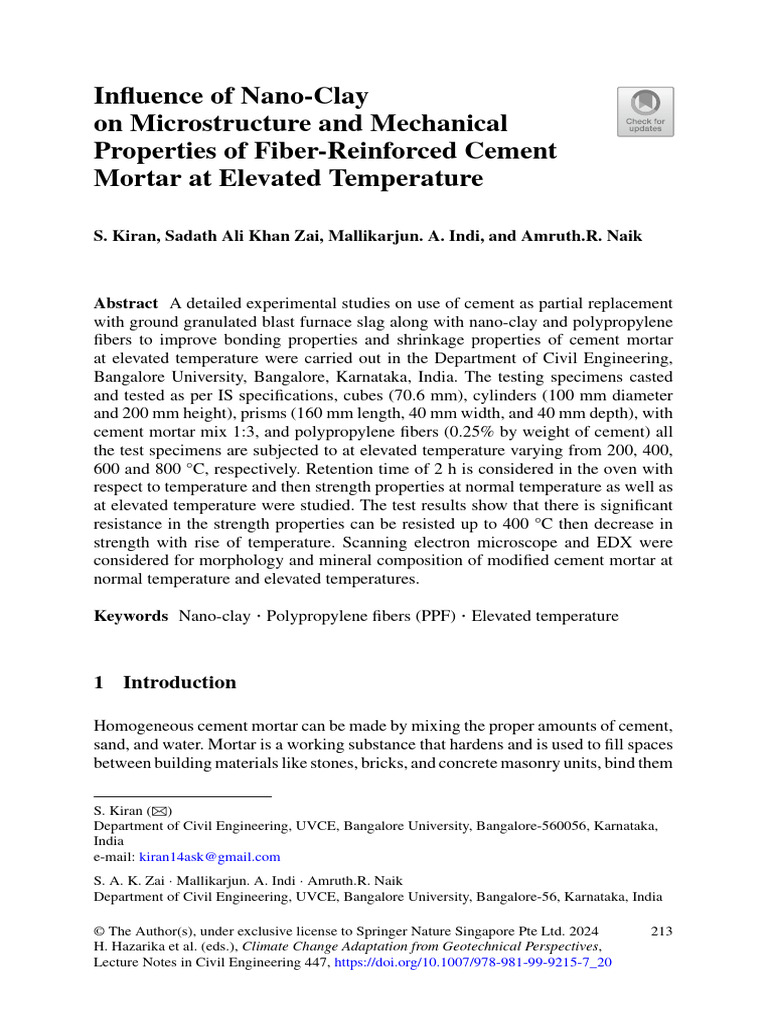 Springer Journal Paper Published (CREST) | PDF | Concrete | Cement Springer Journal Paper Published (CREST) | PDF | Concrete | Cement