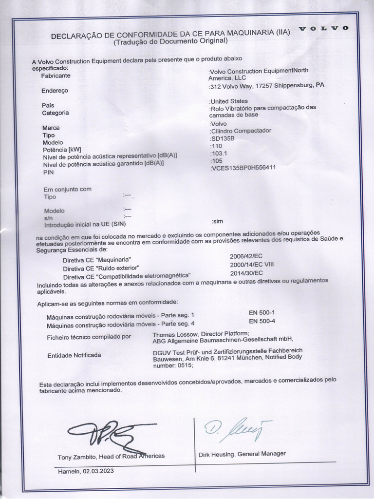 CERTIFICADO CE PT | PDF