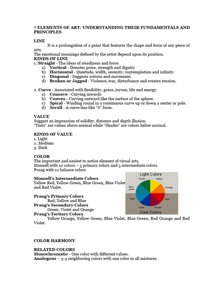 7 Art Elements: Fundamentals Explained | PDF | Color | Area