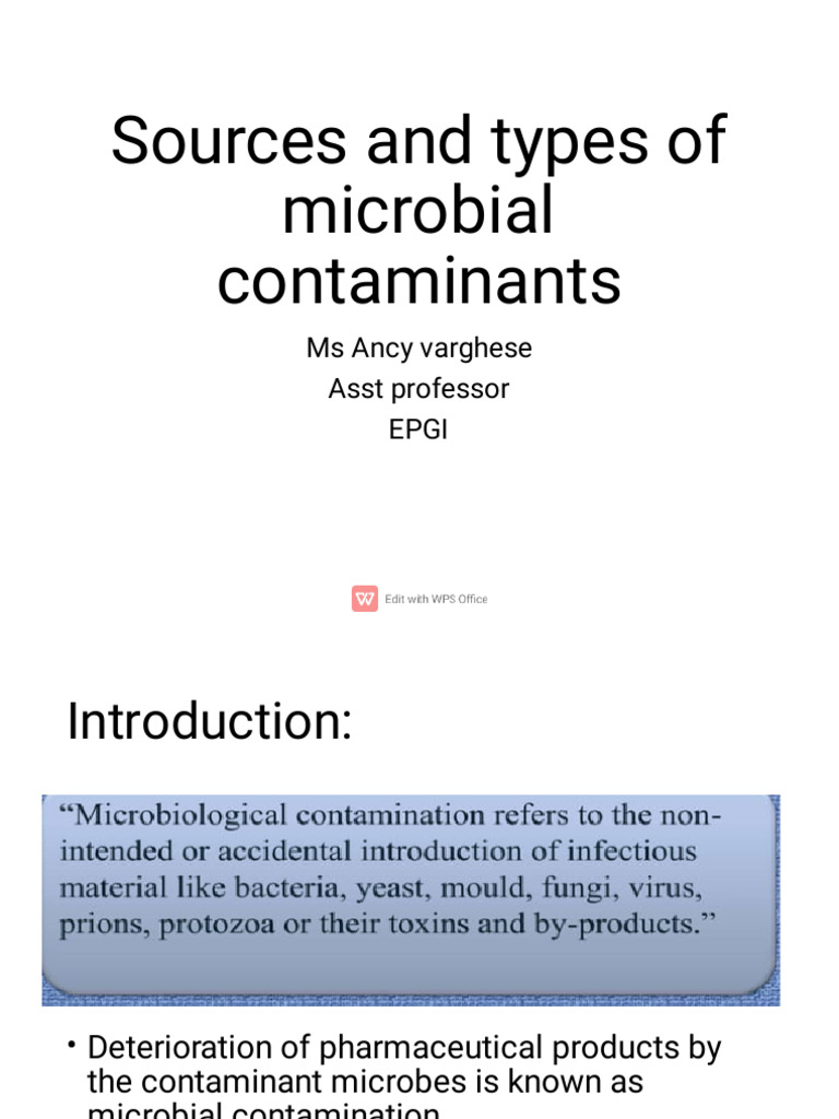 Sources and Types of Microbial Contaminants | PDF | Foodborne Illness | Microorganism