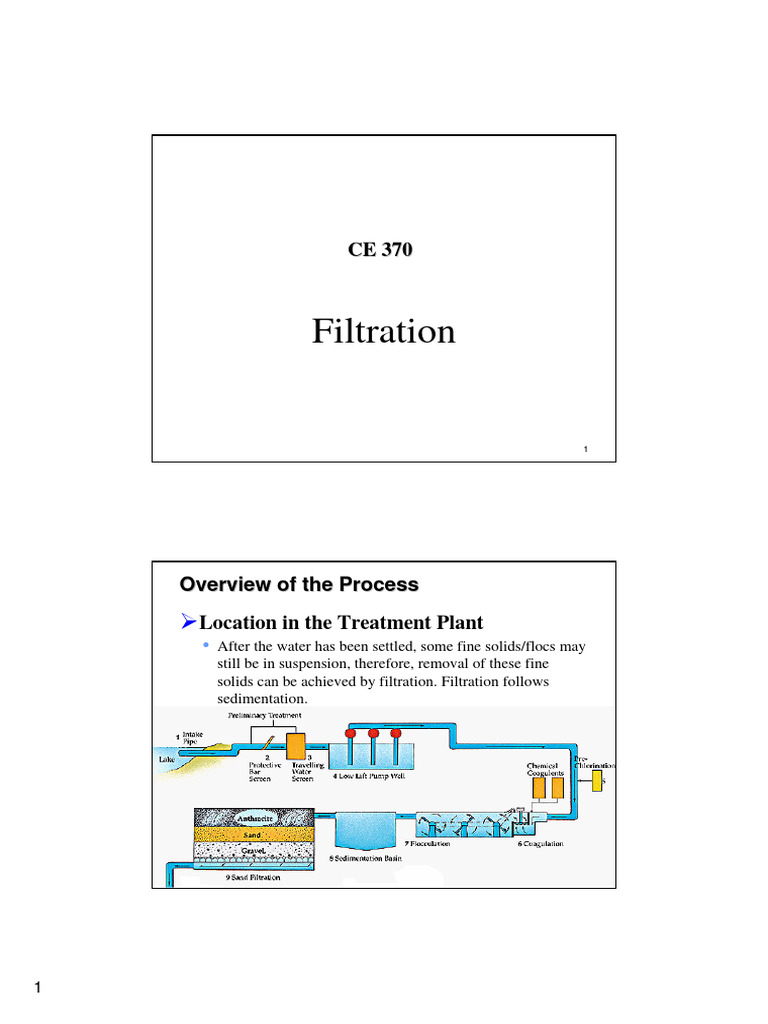Filtration Process in Water Treatment | PDF | Filtration | Sewage Treatment