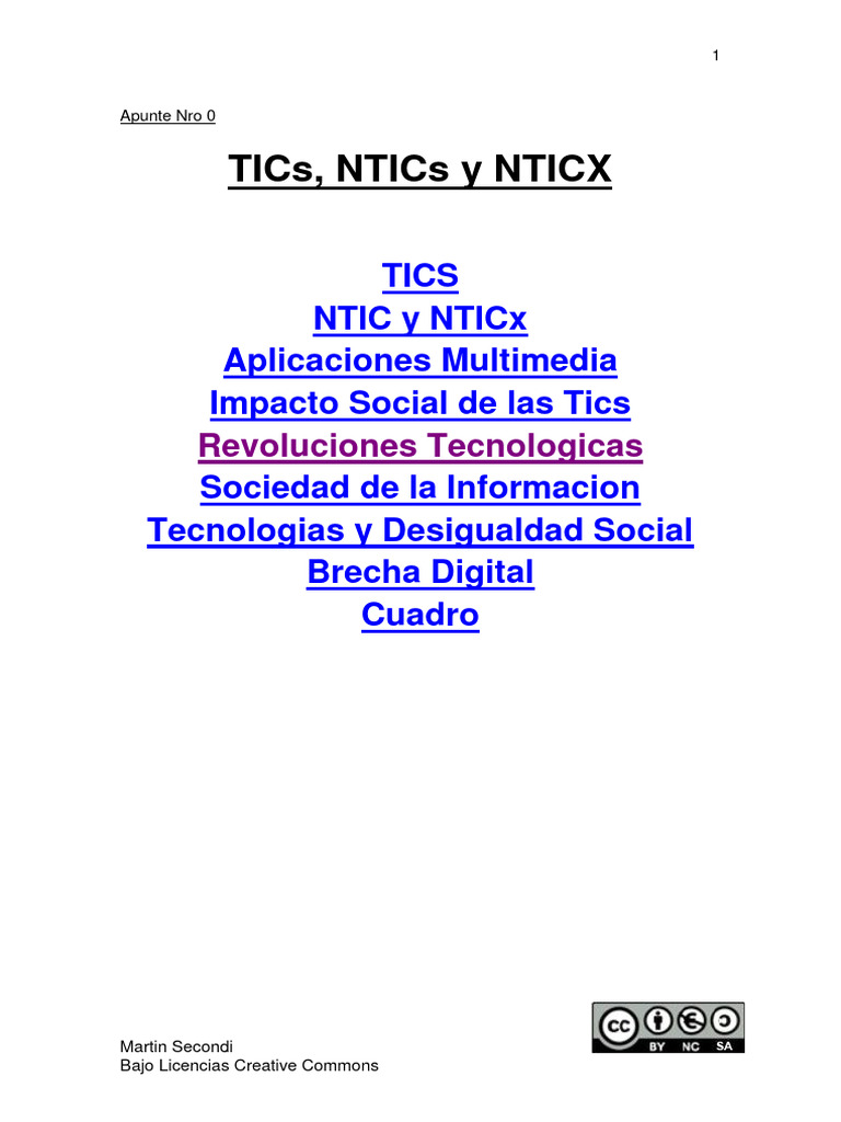 Apunte - 0 - Tic y NTIC | PDF | Tecnología de información y comunicaciones | Multimedia