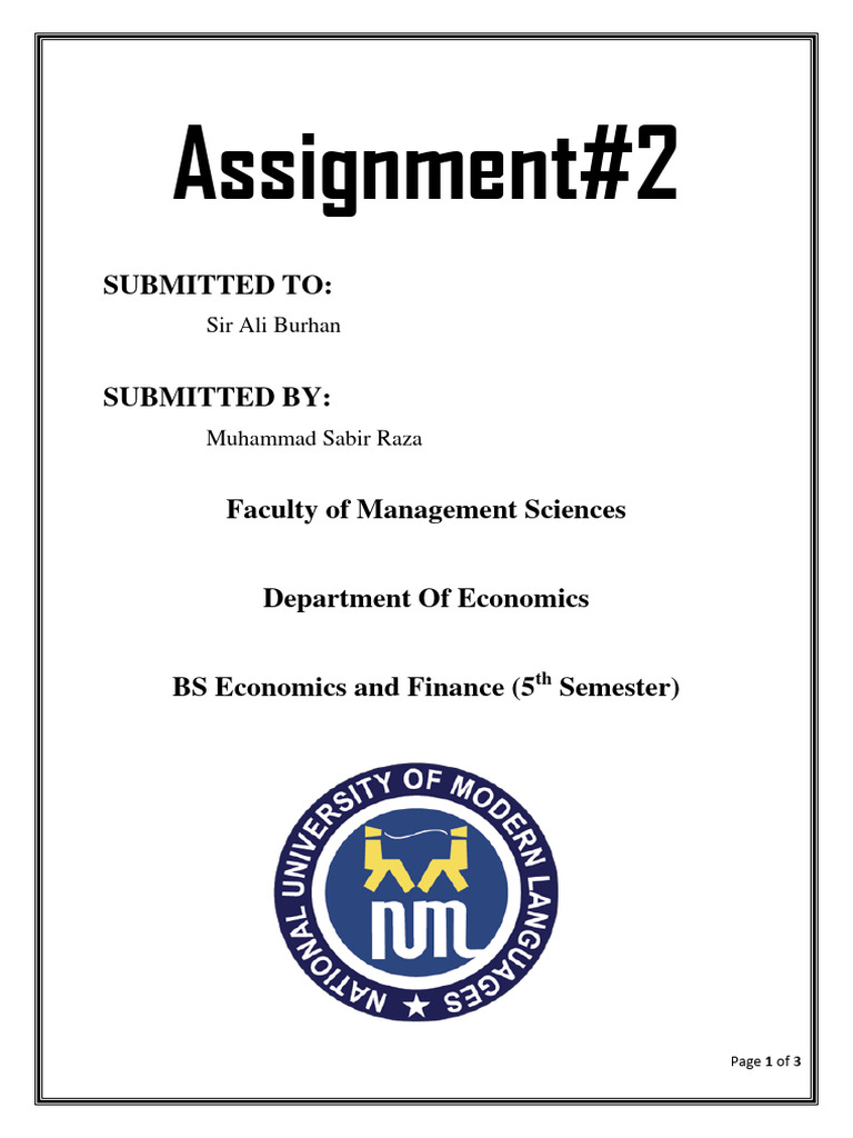 FM Assignment#2 Sabir | PDF | Investing | Diversification (Finance)