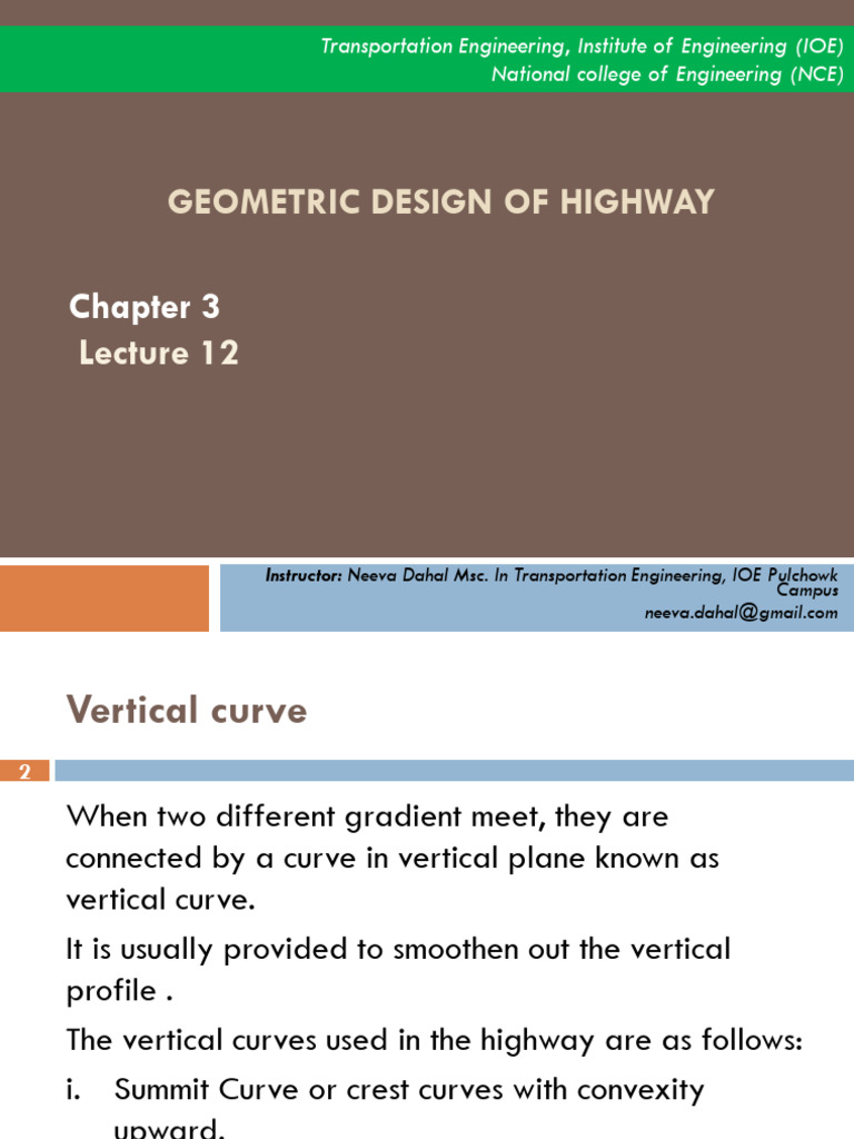 Highway Vertical Curve Design | PDF | Transport | Civil Engineering
