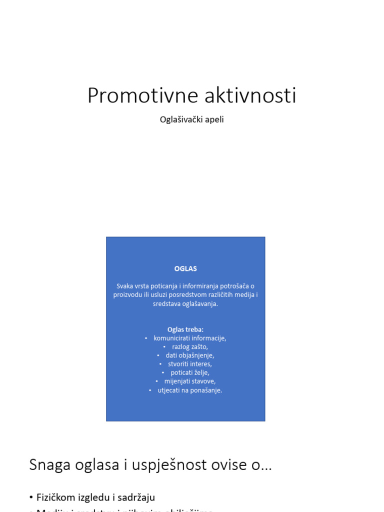 Promotivne Aktivnosti - Apeli | PDF