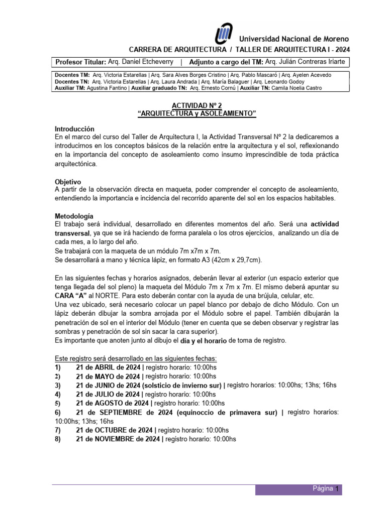 TA1 - Guia ACTIVIDAD #2 (2024) - ASOLEAMIENTO | PDF